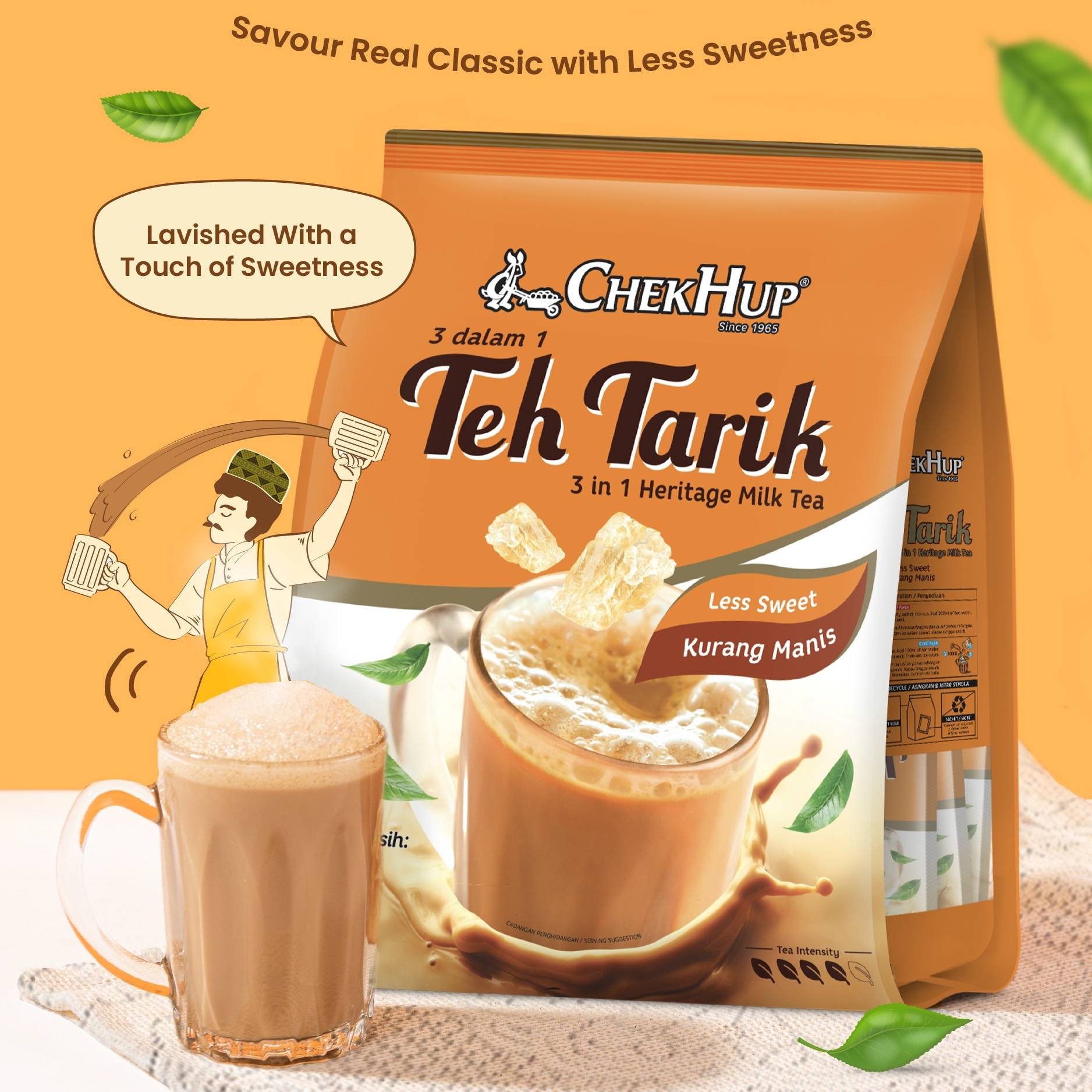 Chek Hup Less Sweet Milk Tea (30G x 12 Sachets)